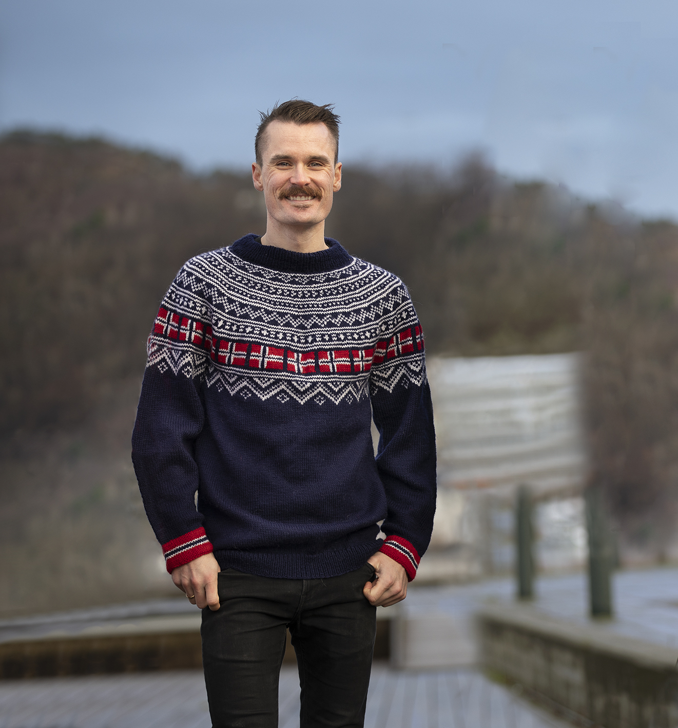 Heia Norge genser blå - SNØROSE